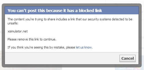 Resolved - Facebook blocks our website and domain