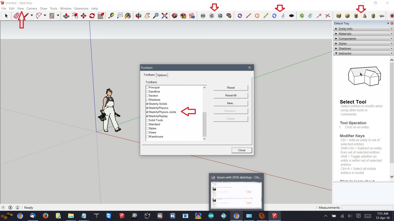 Issues with 2016 sketchup