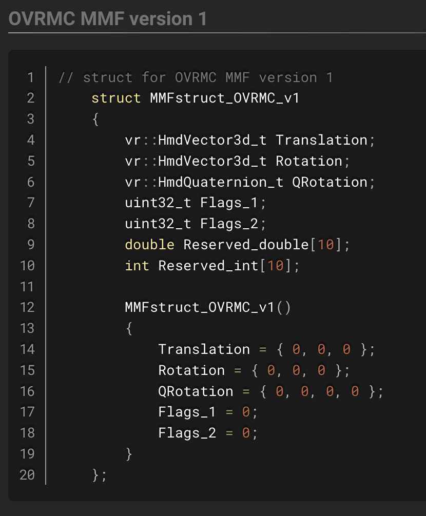 Need help to implement a virtual tracker for OVRMC