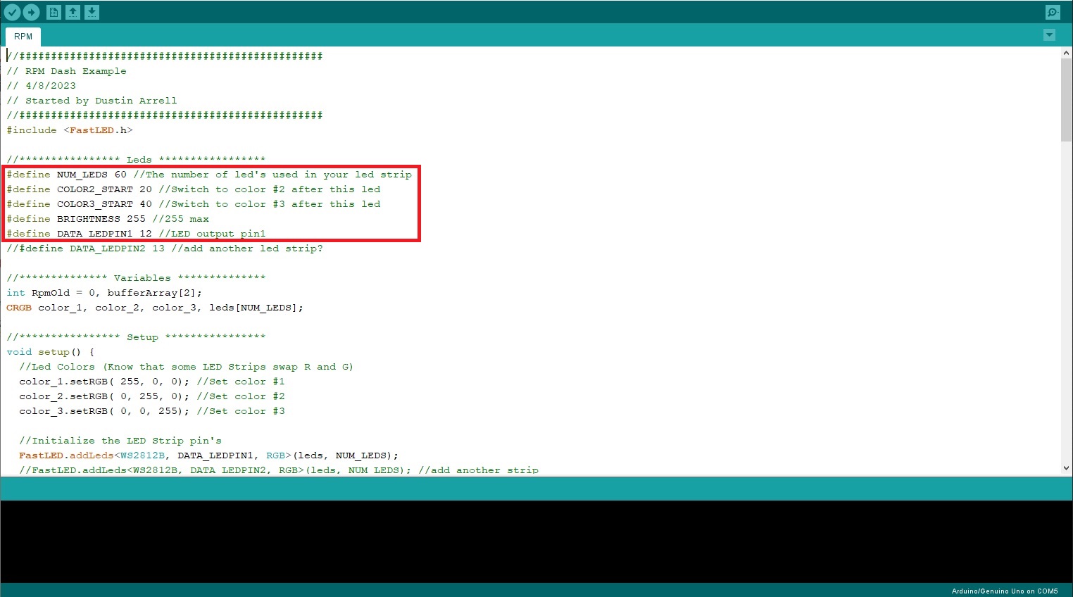 Tutorial Simtools V3 Rpm Dash Example With Arduino Sketch