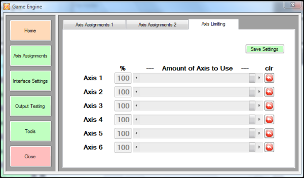 Axis limiting - XSimulator Motion Simulator