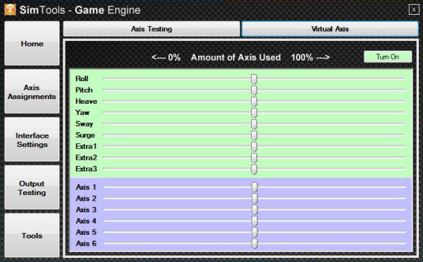 GE output virtual - XSimulator Motion Simulator