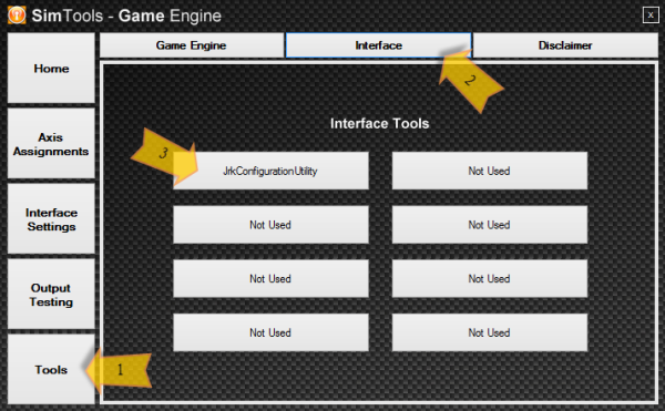 Accessing our interface tools - XSimulator Motion Simulator