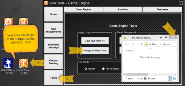 Managing Interface Tools - XSimulator Motion Simulator